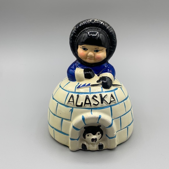 Vintage | Accents | Vintage Alaskan Igloo Eskimo Ceramic Coin Bank ...